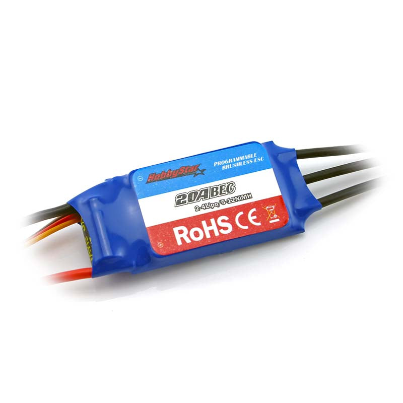HobbyStar 20A Brushless Aircraft ESC, 2A BEC – RCJuice